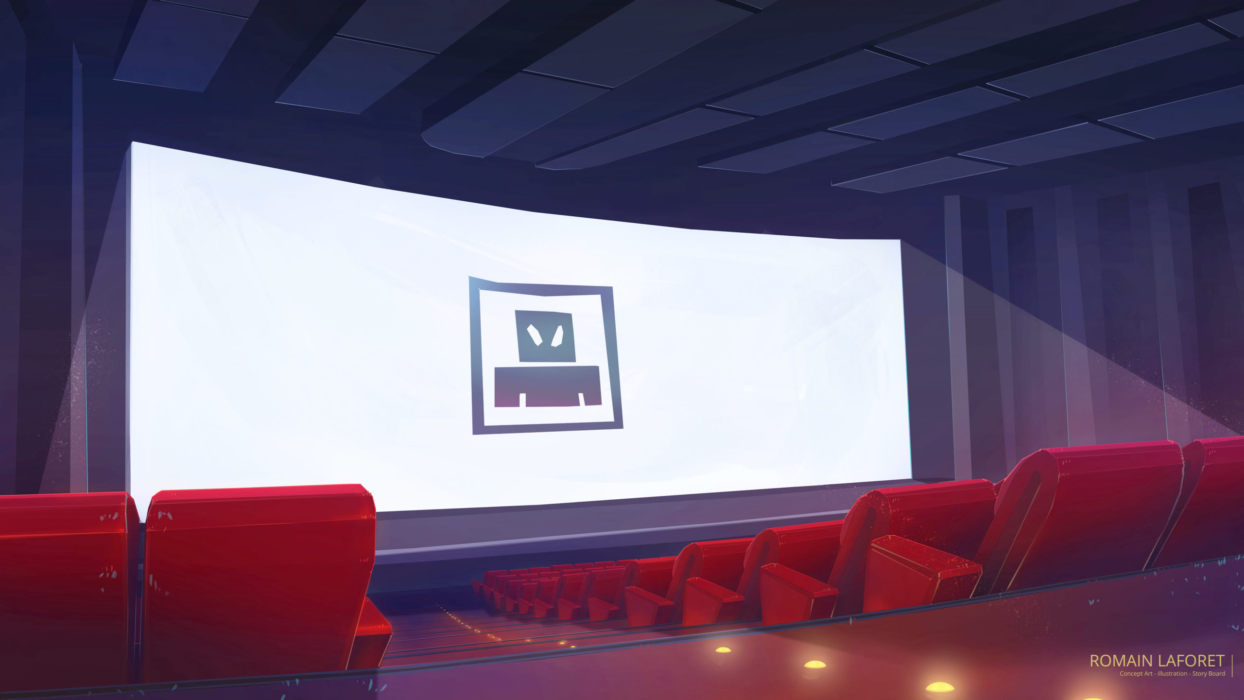 Movie theater - Romain Laforet | concept art - illustration - storyboard